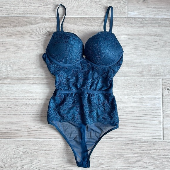 Intimates & Sleepwear | Teal Blue Lace Teddy Lingerie | Poshmark